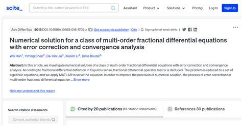 Numerical Solution For A Class Of Multi Order Fractional Differential