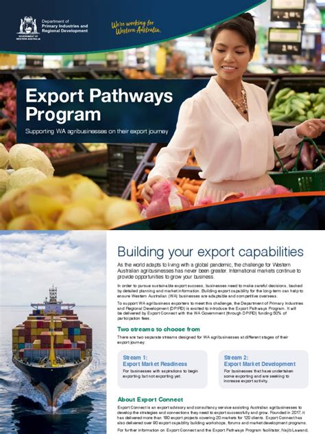 Export Pathways Program Brochure Dpird 2021 Pdf Market Economics