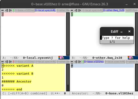 Using Ediff3 From Emacs As Merge Tool In Mercurial Hg