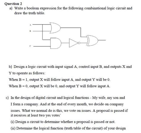 Solved Question 2 A Write A Boolean Expression For The