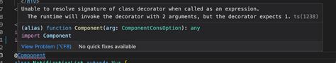 Unable To Resolve Signature Of Class Decorator When Called As An