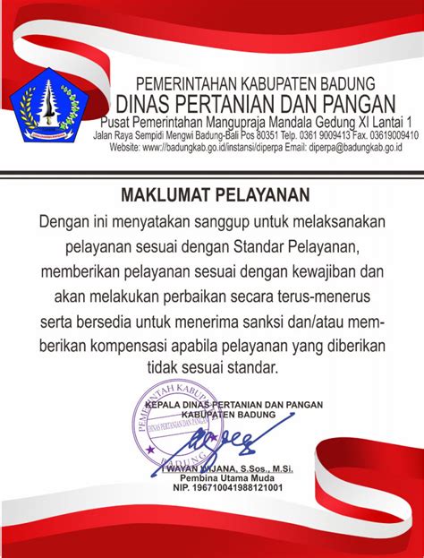 Maklumat | Website Resmi Dinas Pertanian dan Pangan Pemerintah Kabupaten Badung
