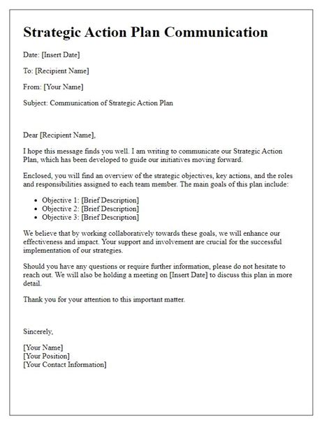 Letter Template For Strategic Initiative Briefing Free Samples In Pdf