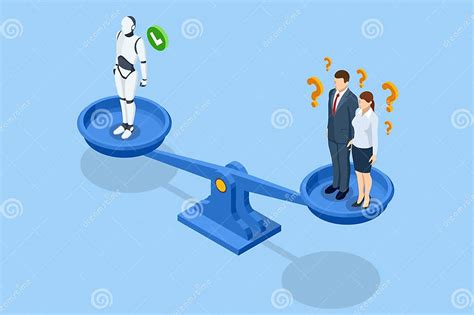 Isometric Robots Excel At Data Processing And Business Analysis