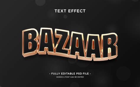 Premium PSD | Bazaar text effect