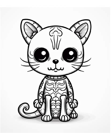 8 Free Printable Skeleton Cat Coloring Pages