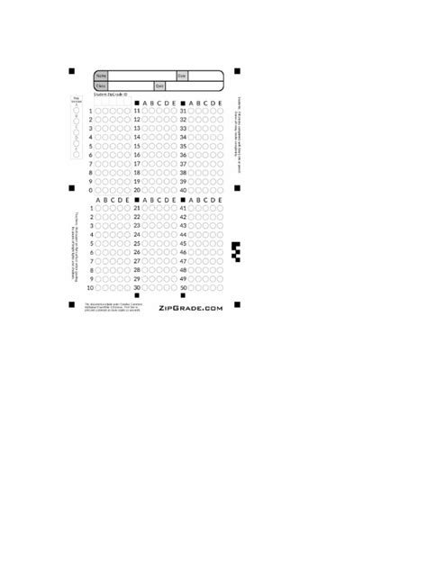 Scantron Template Pdf