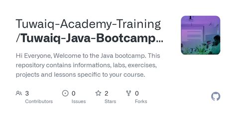 GitHub Tuwaiq Academy Training Tuwaiq Java Bootcamp V4 Hi Everyone Welcome To The Java