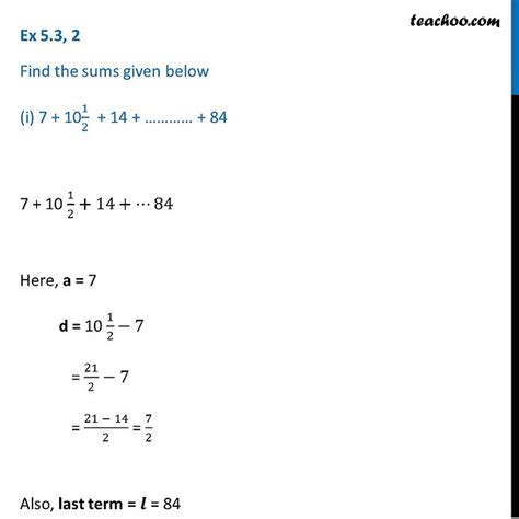 Ex I Find Sum AP Class