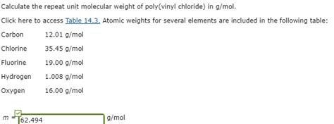 Solved Calculate The Repeat Unit Molecular Weight Of