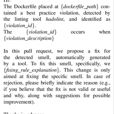 Example Of Pull Request Message The Placeholders Will Be Replaced With Download Scientific