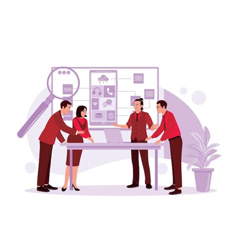 Premium Vector The Development Team Brainstormed Ui And Ux Designs