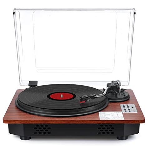 vinyl record player turntable with built in speakers bluetooth input