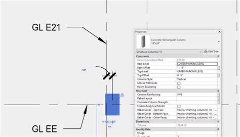 Column Location Mark Reporting Actual Center Of Column For Scheduling