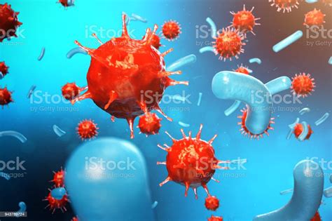 3d 그림 병원 성 바이러스 호스트 유기 체에 감염을 일으키는 바이러스 성 질병 전염병입니다 바이러스 추상적인 배경입니다 바이러스 박테리아 세포 감염 유기 체입니다 3차원