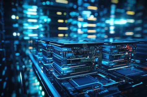 Cloud Computing Transfer Big Data On Internet Futuristic Digital