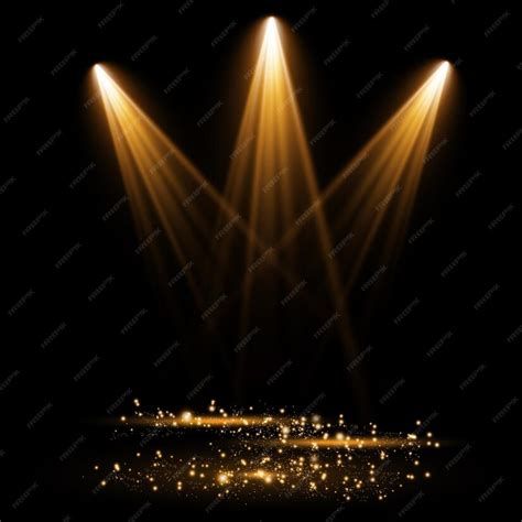 벡터 스포트라이트 세트 다양한 형태의 빛 무대 스포트라이트 조명 효과 광선 조명 효과 벡터 일러스트 레이션 프리미엄 벡터