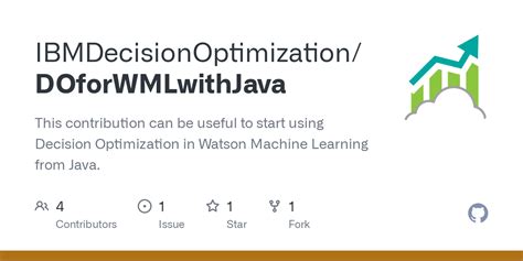Github Ibmdecisionoptimization Doforwmlwithjava This Contribution Can Be Useful To Start