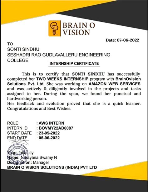 sonti sindhu on linkedin aws brainovision innovation computervision