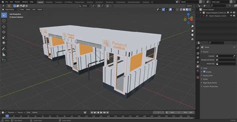 3d Airport Passport Control Counter White Model 3d Molier International