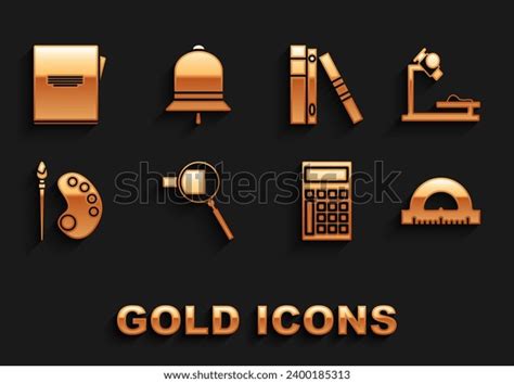 Set Magnifying Glass Microscope Protractor Grid Stock Vector Royalty Free 2400185313