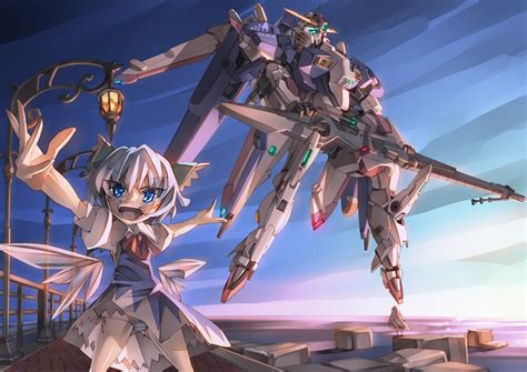 Safebooru Blue Eyes Blue Hair Blush Bow Cirno Dress Ex S Gundam