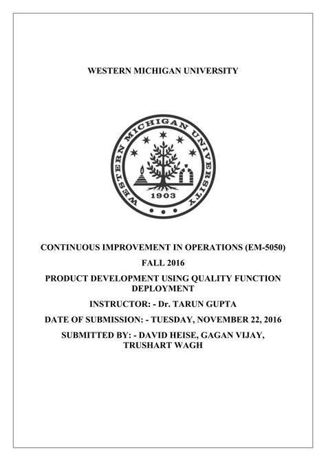 Product Development Using Quality Function Deployment Pdf