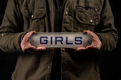 Vintage Porcelain Girls Restroom Sign Industrial Artifacts