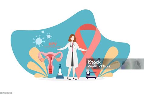 Hpv 의사 진단 자궁 경부암 조기 진단 및 검진 건강 진단에 대한 스톡 벡터 아트 및 기타 이미지 건강 진단 자궁경부암 건강관리와 의술 Istock