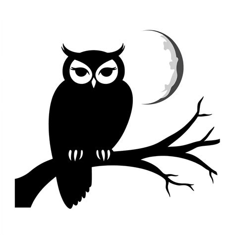 満月の夜に木にとまるフクロウのフリー素材イラスト 無料イラスト・フリー素材ならnovastock