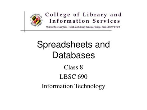 Ppt Spreadsheets And Databases Powerpoint Presentation Free Download