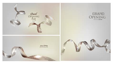 우아한 그랜드 오프닝 초대 베이지색 리본 뜨는 서핑으로 카드 파스텔 색조입니다 벡터 일러스트 레이 션 리본에 대한 스톡 벡터 아트 및 기타 이미지 Istock