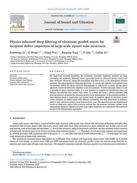 21 Physics Informed Deep Filtering Of Ultrasonic Guided Waves For Incipient Defect Inspection Of