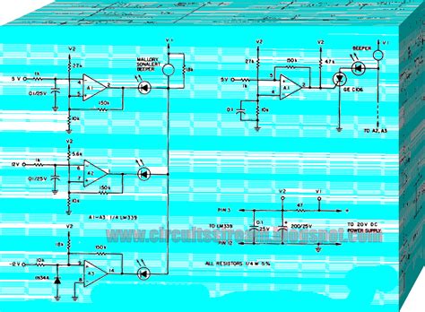 Simple Comparator For Over Voltages Circuit Diagram Electronic Circuit Diagrams Schematics