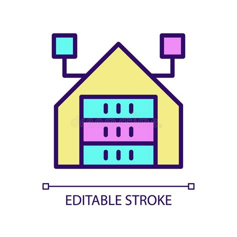 Virtual Information Warehousing Rgb Color Pixel Perfect Icon Stock Vector Illustration Of