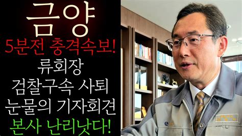 🔵 금양 긴급 5분전 충격속보 류광지회장 임기 앞두고 돌연 사퇴 선언 모든것 책임지겠다 상장폐기 위기 이렇게 무마한다고 본사 난리낫다 금양 금양목표가