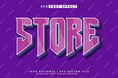 Premium Vector Store 3d Text Effect Editable Vector Text Mockup