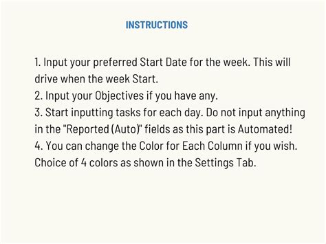 Weekly To Do List With Automated Backlog In Excel Planner Weekly Planner Template Color Coded