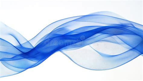 Abstract Blue Wave Flowing Minimalist Design With Curves And Smooth Gradients Isolated On