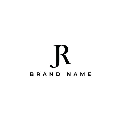 Abstract Initial Serif Letter Jr Or Rj Logo Design Vector Illustration