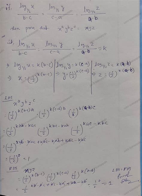 Update Ans Logarithm Math Class 11 Number 101