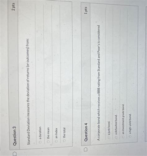 Solved Standard Deviation Measures The Deviation Of Returns