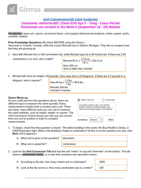 Unit Conversionse Unit Analysis Pdf Pound Mass Metre