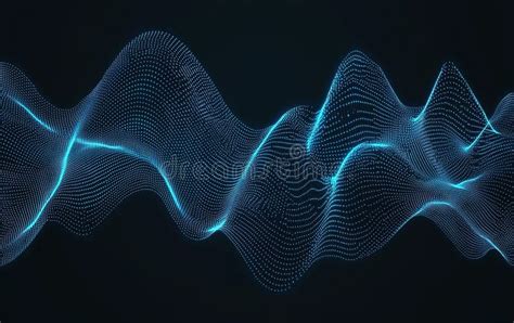Visual Representation Of Sound Waves Created By Digital Technology In A Dark Environment Stock