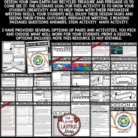 Earth Day Pbl Stem Writing Project The Little Ladybug Shop