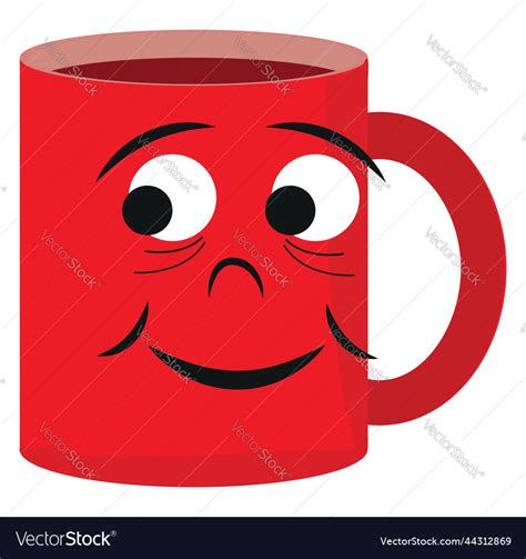 Red Mug On A White Background Royalty Free Vector Image