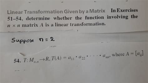 Solved Linear Transformation Given By A Matrix In Exercises