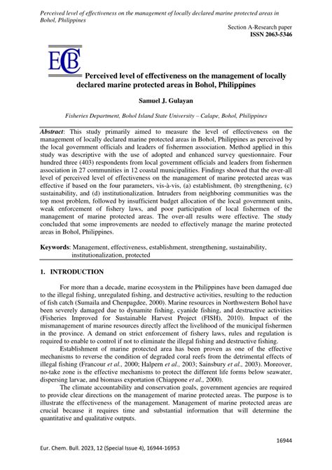 Pdf Perceived Level Of Effectiveness On The Management Of Locally