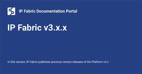 Ip Fabric V3 X X Ip Fabric Documentation Portal