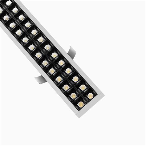 Linkable Recessed Ceiling LED Linear Light With Refector Cup Microprism Lens Recessed LED